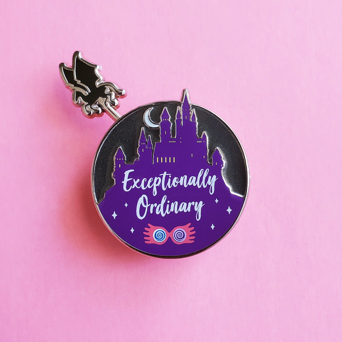 Exceptionally Ordinary Slider Enamel Pin – Swish & Flick